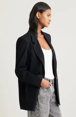 OPEN EDIT Curator Crepe Relaxed Blazer - Black