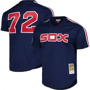Mitchell & Ness Carlton Fisk Chicago White Sox Cooperstown Collection Mesh Batting Practice Jersey - Navy
