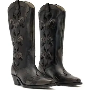 ALLSAINTS Dolly Western Boots - Etch Dark Brown