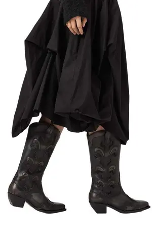 ALLSAINTS Dolly Western Boots - Etch Dark Brown