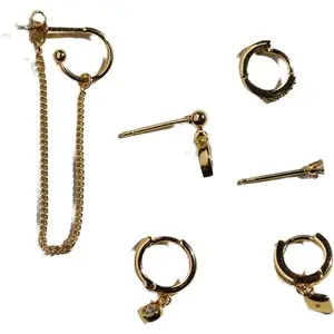 NICKEL & SUEDE Assorted Earring Set - Assorted Gold