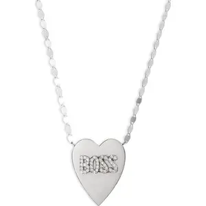 Lana Jewelry Boss 14k Gold Diamond Heart Necklace - White Gold/ Diamond