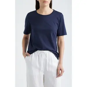 Eileen Fisher Crewneck Organic Cotton T-shirt - Ink