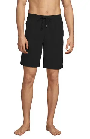 LANDS' END 9" Volley Hydroliner Swim Trunks Black