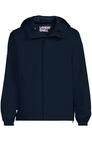 LANDS' END Waterproof Packable Rain Jacket - Radiant Navy