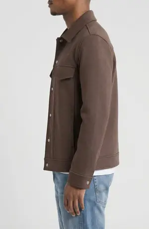 Bagatelle Double Face Performance Twill Trucker Jacket - Chocolate