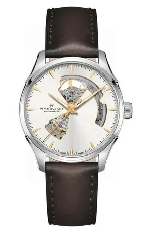 Hamilton Jazzmaster Open Heart Automatic Strap Watch - Silver