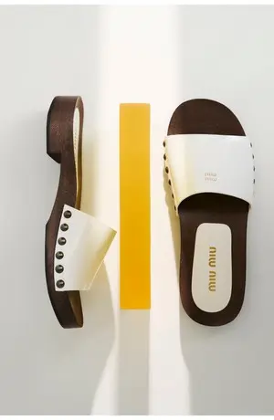 Miu Miu Clog Slide Sandal - Bianco