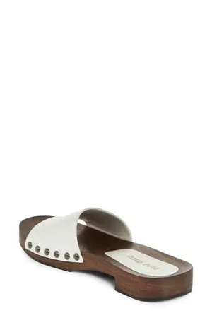 Miu Miu Clog Slide Sandal - Bianco