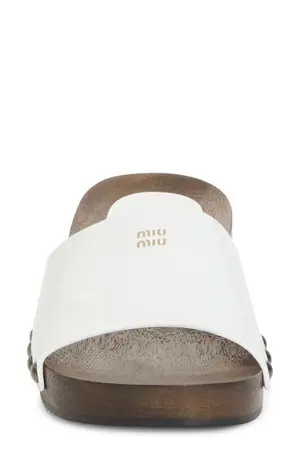 Miu Miu Clog Slide Sandal - Bianco