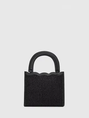 REFORMATION Emma Mini Bag Raffia - Black