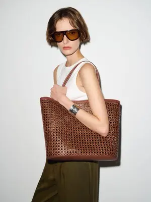 REFORMATION Isabella Raffia Tote - Brown