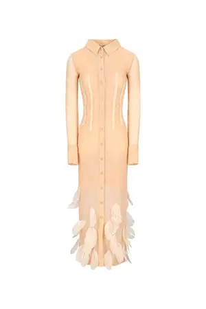 Attico The Attico Layered Cardigan Dress - Beige