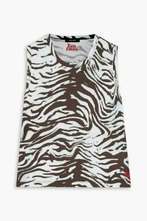 TWIN FANTASY Cropped Tiger-print Tank - Animal Print