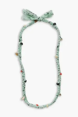 Alanui Braided Cotton-voile Necklace - Mint