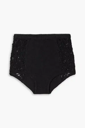 Le Kasha Ubari Crocheted Linen Shorts