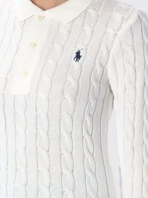 Polo Ralph Lauren Cable Knit Polo Shirt - White