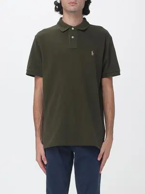 Polo Ralph Lauren Short-sleeved Cotton Polo Shirt With Embroidered Pony Logo Olive