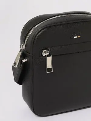 BOSS Leather Shoulder Bag - Black