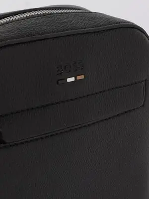 BOSS Leather Shoulder Bag - Black
