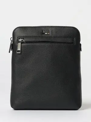 BOSS Grained Faux Leather Crossbody Bag - Black