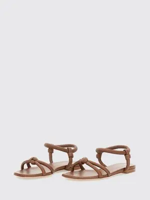 GIANVITO ROSSI Knot Detail Flat Sandals - Brown