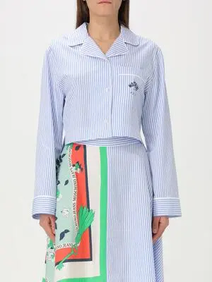 Moschino Striped Cropped Shirt - Gnawed Blue