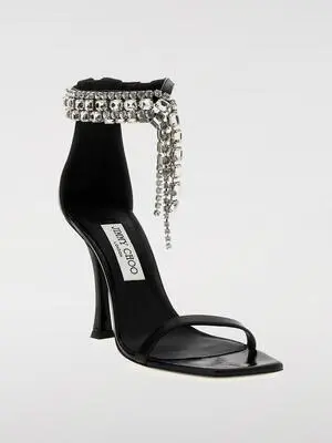 JIMMY CHOO Embellished Stiletto Heeled Sandals - Black