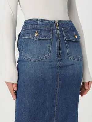 Elisabetta Franchi Denim Pencil Skirt