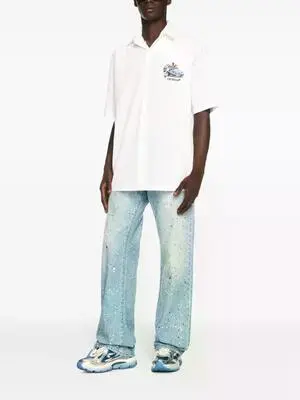 Off-White Paint Splatter Straight Leg Jeans