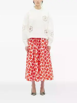 MSGM Floral-print Midi Skirt