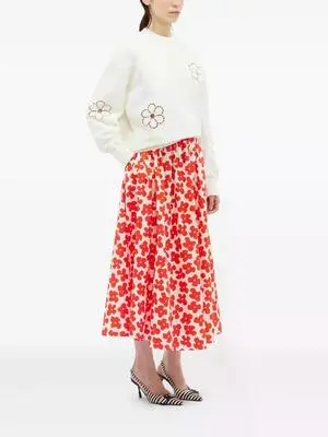 MSGM Floral-print Midi Skirt