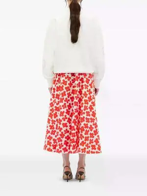 MSGM Floral-print Midi Skirt