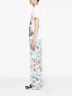 Off-White Fresco-print Wide-leg Jeans