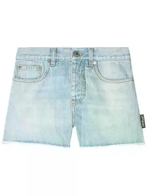 Off-white Raw Edge Hem Shorts For Women