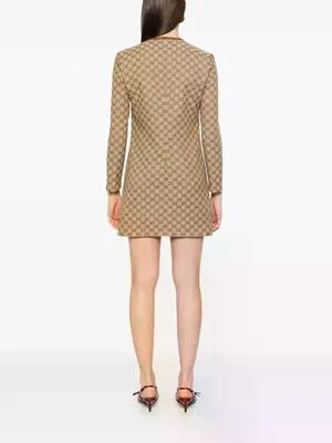 Gucci Gg-canvas Horsebit-detail Mini Dress - Brown