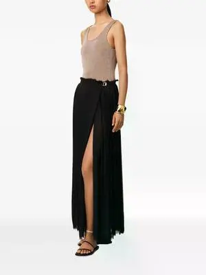 AMI Paris Long Pleated Skirt - Black