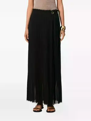 AMI Paris Long Pleated Skirt - Black