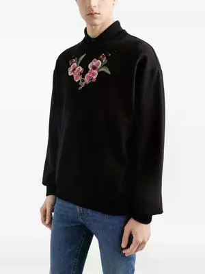 Dolce & Gabbana Orchid Embroidered Sweatshirt