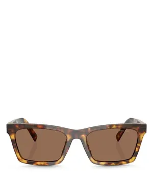 Miu Miu Rectangle Sunglasses, 55mm - Dark Brown