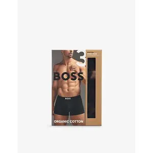 BOSS One X David Beckham Logo-waistband Pack Of Three Stretch-cotton Trunks - Black