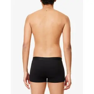 BOSS One X David Beckham Logo-waistband Pack Of Three Stretch-cotton Trunks - Black