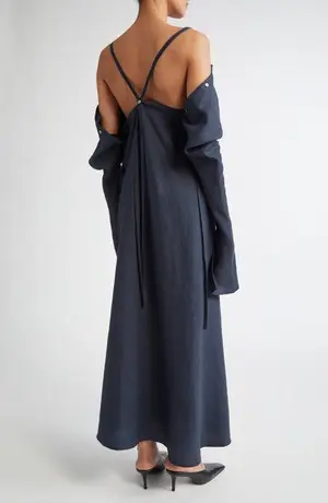 SETCHU Origami Convertible Linen Dress - Navy