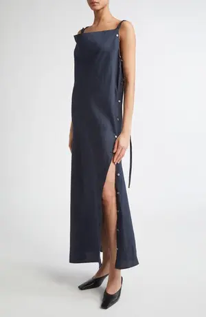 SETCHU Origami Convertible Linen Dress - Navy