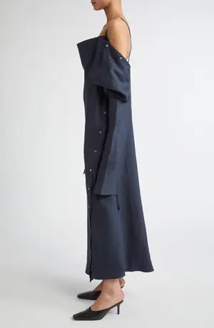 SETCHU Origami Convertible Linen Dress - Navy