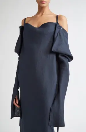 SETCHU Origami Convertible Linen Dress - Navy
