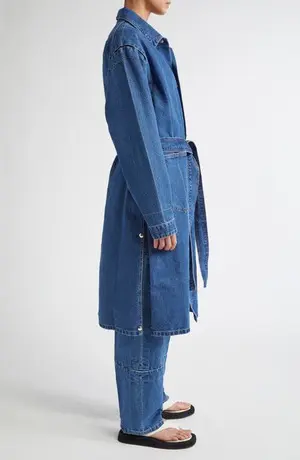 SETCHU Hook & Eye Convertible Belted Paper Denim Work Jacket