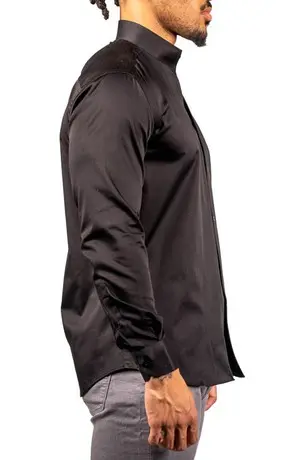 MACEOO Ceremony Prince Cotton Button-up Shirt - Black
