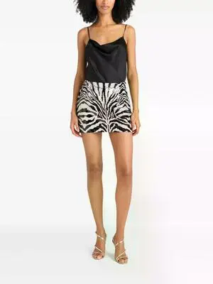 Cinq À Sept Sequin Zebra Skirt