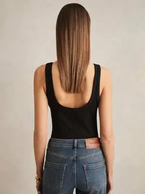 REISS Lara Stretch-cotton Vest
